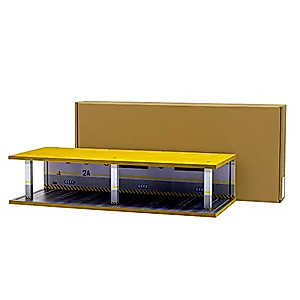 Giorkecl 1/32 Model Car Display Case，Model Car Parking Lot Garage，Display Case for Diecast Cars，6 Parking Space Acrylic Toy Garage with LED Light