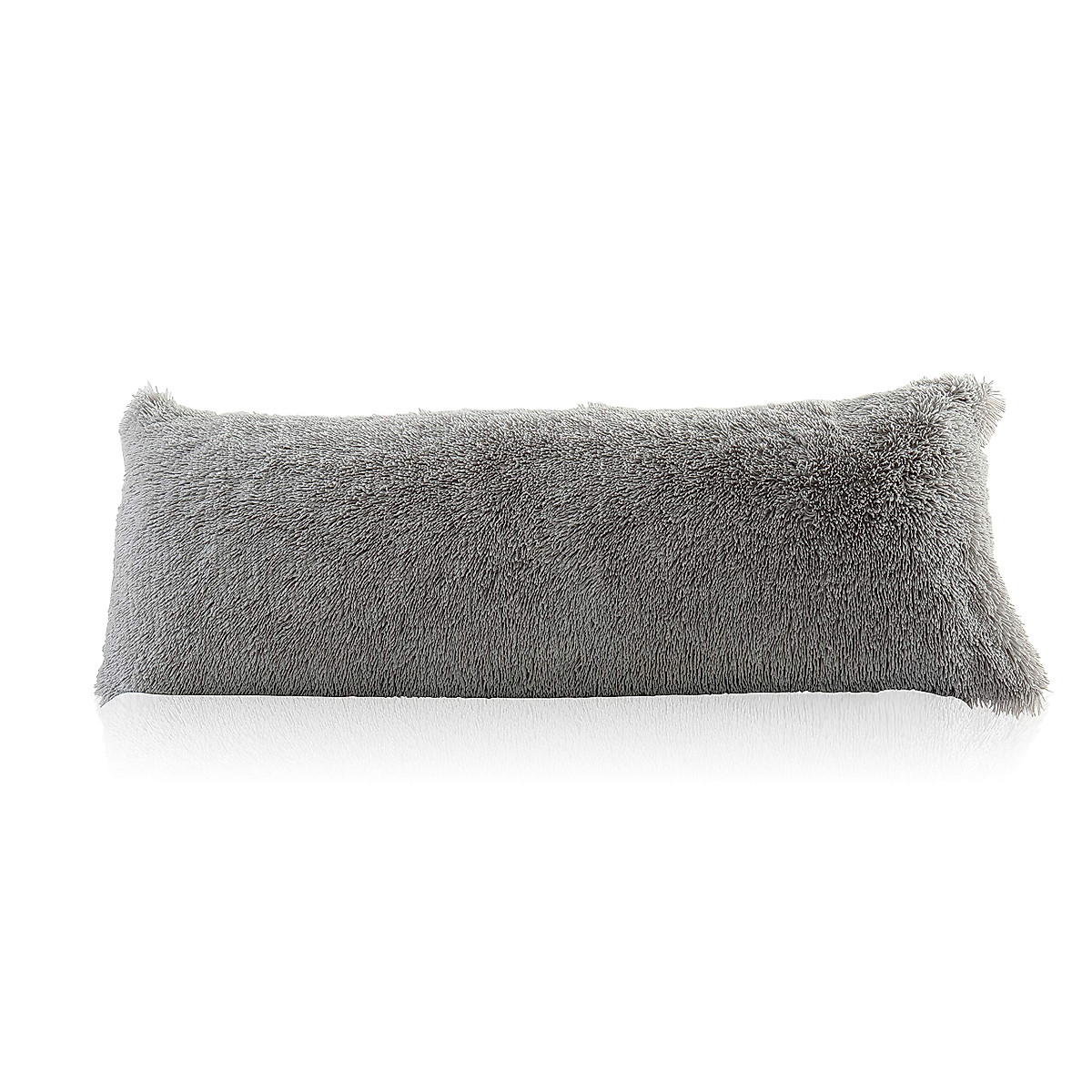 Reafort Luxury Long Hair, PV Fur, Faux Fur Body Pillow Cover/Case 21"x54" with Zipper Closure (21"x54" Body Pillow Cover, Grey)