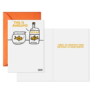 Hallmark Shoebox Pack of 2 Funny Birthday Cards (Toast and Goldfish)