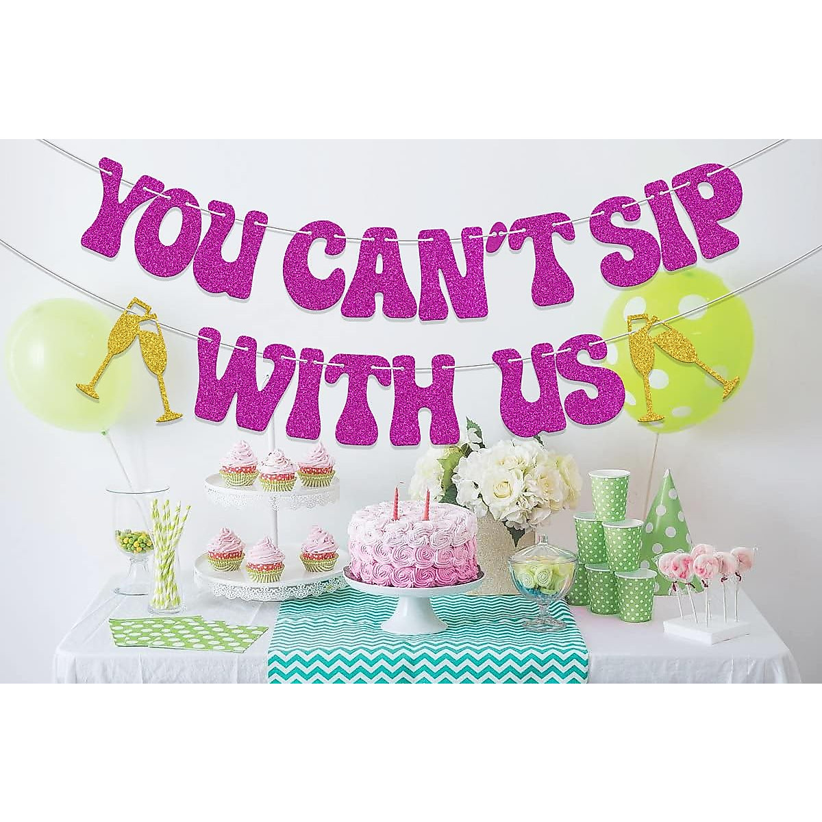 You Can't Sip With Us Banner, Mean Girl Party Decorations, Girls Night Decorations, Mean Girl Birthday Bachelorette Wedding Bridal Shower Party Decor Supplies Rose Red