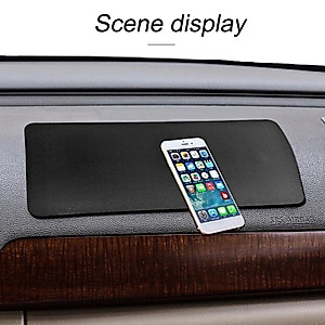 hill froeistung 2pack Sticky Upgraded Anti-Slip mat - Non-Slip Rubber, 10.6 X 5.9 Inches - Universal Car Dashboard Sticky Mat for Phone, Sunglasses, Keys - Black/Leather Pattern - 27 * 15cm