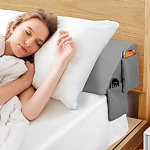 Blumir Bed Wedge Pillow/Mattress Wedge/Headboard Pillow//Bolster Pillow Close The Gap Between Your Mattress and Headboard(60"x10"x6"Gray) /Queen Size