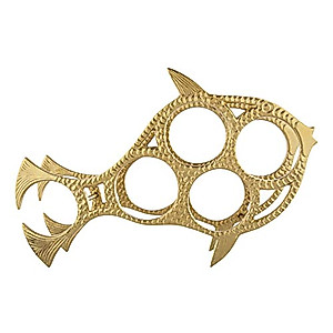 MyArtsyHouse Tabletop Wine Rack | 5 Bottles Wine Holder Storage Stand with Stylish Design | Fish Shaped | Perfect for Home Decor, Bar, Wine Cellar, Basement, Cabinet | Modern Metal (Gold) | SUMMER END