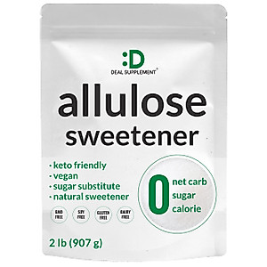 Allulose Sweetener 2 Pounds – Natural Sugar Subsitutes, No Aftertaste - Keto Friendly, Vegan, Zero Net Carb, Zero Calorie, Great for Cooking & Baking