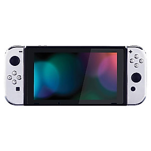 eXtremeRate DIY Replacement Shell Buttons for Nintendo Switch, Back Plate for Switch Console, Housing with Full Set Buttons for Joycon Handheld Controller - Chrome Silver [No Electronics Parts]