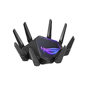 ASUS ROG Rapture GT-AXE16000 Quad-band WiFi 6E Extendable Gaming Router, 6GHz Band, Dual 10G Ports, 2.5G WAN Port, ASUS RangeBoost Plus, Triple-level Game Acceleration, VPN Fusion, AiMesh Compatible