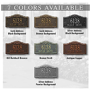 Whitehall™ Personalized Cast Metal Address plaque -THE GATEWOOD Plaque. Made in the USA. BEWARE OF IMPORT IMITATIONS. Display your address and street name.