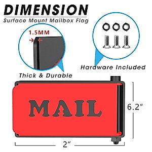 Professional Mailbox Flag Galvanized Steel Universal Outgoing Matte Mailbox Replacement Flag Kit Upgraded Sinking-Fixed Design for All Other Surface Rust Resistant Mailbox Flag Easy Assembly