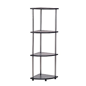 Convenience Concepts Designs2Go 4 Tier Corner Shelf, Black