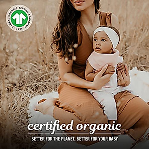 Kishu Baby Indi GOTS Organic Infinity Scarf Bib Set - 4-Way Reversible, 8 Layer Muslin Drool Bibs (Sage, Lavender, Peach)