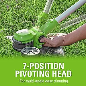 Greenworks 24V 12-Inch Cordless String Trimmer/Edger and Leaf Blower Combo Kit + 3 Bonus Spools, 2.0Ah Battery and Charger Included