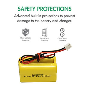 GLESOURCE(10 Pack) 4.8v 1100mAh Compatible for MAG93NC487 BL93NC487 Lithonia ELB B006 Lithonia ELBB006 ELBCS06 ELB-CS06 Emergency/Exit Light Sign