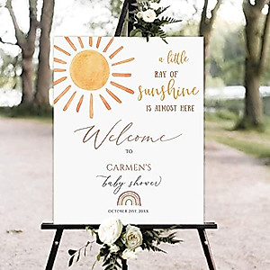 Sunshine Baby Shower Welcome Sign, A Little Ray Of Sunshine Welcome Sign, Rainbow Sunshine Baby Shower Welcome Sign, Personalized Baby Shower Sign