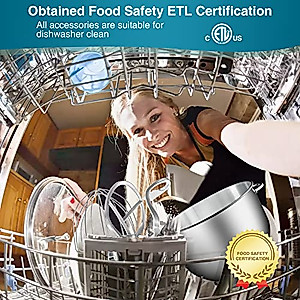 KUCCU Stand Mixer, 6.5 Qt 660W, 6-Speed Tilt-Head Food Dough Mixer, Kitchen Electric Mixer with Stainless Steel Bowl,Dough Hook,Whisk, Beater, Egg white separator (6.5-QT, Blue)