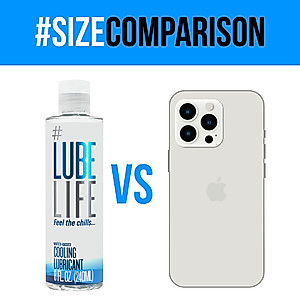 Lube Life Water-Based Cooling Personal Lubricant, Cool Tingling Feel for Men, Women, and Couples, 8 Fl Oz