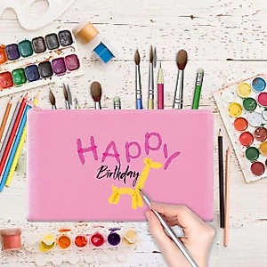 12 Pack Canvas Pencil Pouch, Multipurpose Blank Cotton DIY Craft Zipper Bag for Makeup Travel Stationary Storage with 12 Handmade Colorful Tassels