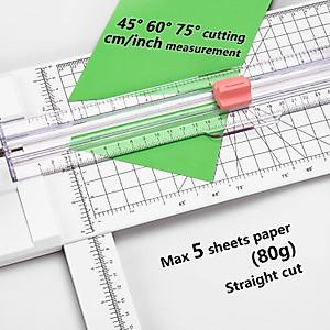 Paper Cutter for Craft：Paper Trimmer, Perforator, Folding, Pinking Cutting on Paper, Vinyl, Cardstock, Photo for Scrapbooking and Cardmaking Plus Sideways Ruler, Pink, Worklion