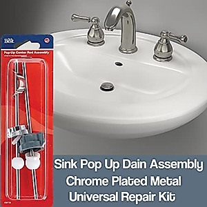 Do it Best Bathroom Sink Stopper Replacement Pop Up Center Assembly- Ball Rod- Lavatory Drain Universal Popup Assembly Repair Kit- Pack of 2 Lift Rod
