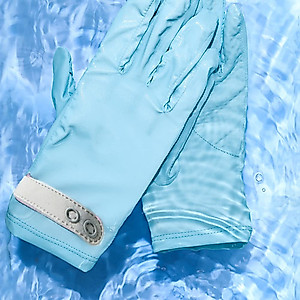 CURELIX UV Sun Protection Gloves for Women, Fullfinger Touchscreen UPF 51+ Sunblock Gloves for Driving, Cycling, Golf, Hiking [Ultra Thin] [Cooling Ice Silk Fabric], Blue