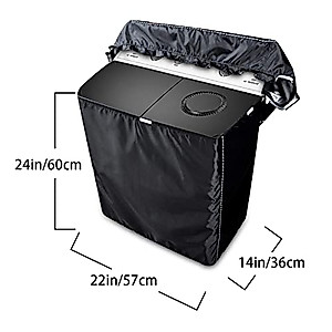 Twin Tub Portable Mini Washing Machine Cover,Twin Tub Washer Cover(Black,23''x14''x24'')