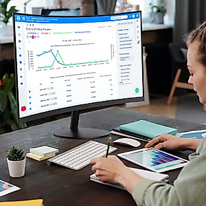 KOORUI 27 inch Curved Computer Monitor Full HD 1080P 75Hz Gaming Monitor 1800R LED Monitor HDMI VGA, Tilt Adjustment, Eye Care, Black 27N5C