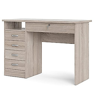 Tvilum 5 Drawers Desk, Truffle