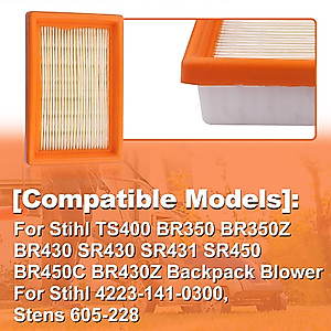 Mtanlo Air Fuel Filter Spark Plug For Stihl TS400 BR350 BR350Z SR430 SR431 SR430 Blower, Air Filter, Spark Plug, Fuel Filter