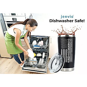 JENVIO Correctional Officer Gifts - 20 Ounce Stainless Steel Hot/Cold Travel Tumbler/Mug with lid and 2 straws for Coffee Cup - Fathers Day Corrections Accessories | Prison Guard Gift