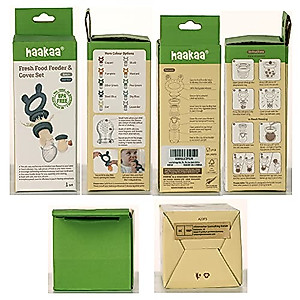 Haakaa Baby Fruit Food Feeder - Food Grade Silicone Feeder Set with Milk Freezing Pouch Cover for BPA Free Baby Feeder for Infant Safely Self-Feeding