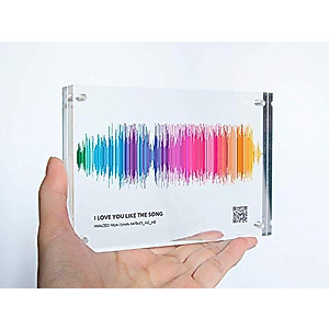 I Love You Like The Song - Customized Sound Wave Prints - Soundwave Art in Acrylic Frame Gift for 3rd Anniversary, Valentines Day and Birthday