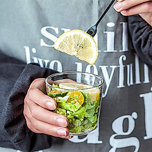 yarlung 9 Pack Small Glass Bowls with Plastic Lids, 6.8 Oz Clear Pudding Cups Fruits Dish Glass Containers for Salad, Sauces, Cereal, Dessert, Snacks, Refrigerator, Freezer Food Storage