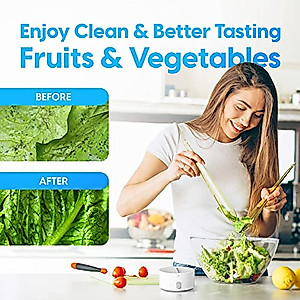 AquaPure Fruit and Vegetable Washing Machine, Kitchen Gadget, Cleans Fresh Produce Purifier, Waterproof and Easy-to-Clean Fruit and Vegetable Cleaner, USB-Rechargeable Produce Purifier 3.94 x 1.97 in