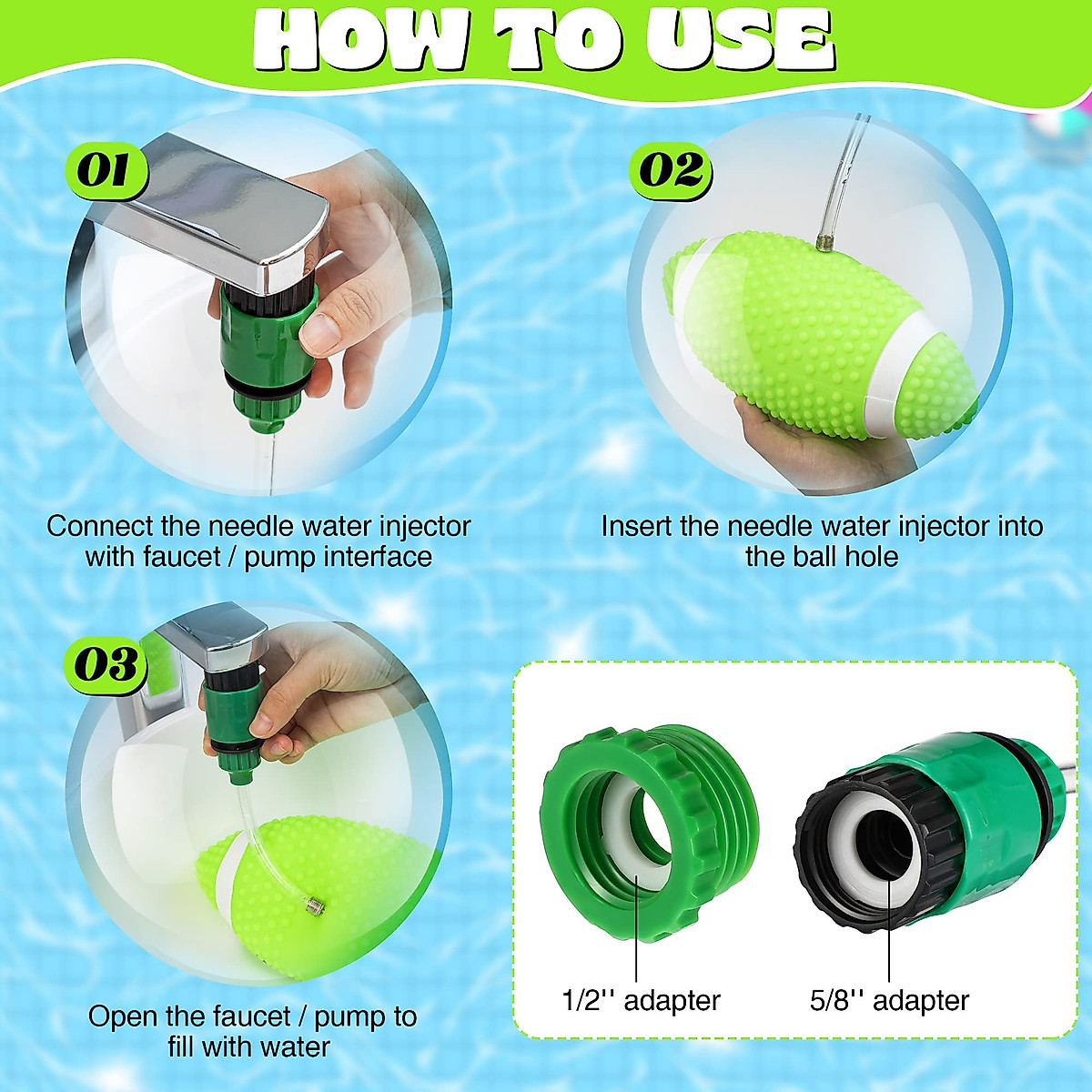 Hiboom Glow in The Dark Football, 9.25 Inches Light up Waterproof Football, Swimming Pool Diving Toys for Under Water Game, Outdoor Footballs for Beach Games and Water Sports Pool Part (Green)