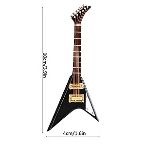 LIULDASHUN Guitar Decoration Miniature Ornaments VShaped Mini Musical Instrument Model Gift Black 10cm for Guitar Enthusiast Gift