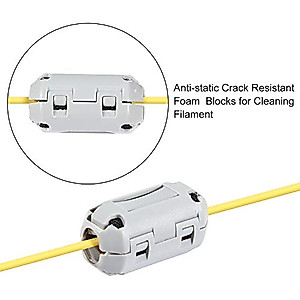 6 Pieces 3D Printer 1.75 Filament Filters, Filament Cleaner Filter Cleaner Blocks Flame Resistant Rubber Foam Wiped Off Debris for PLA ABS PETG or Other Printing Filaments, Gray