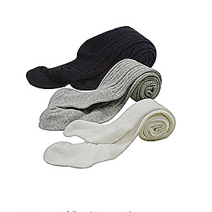 HLJgift 3 Pairs Baby Girls Boys Cotton Pants Tights Panties Stockings Leggings (6T-8T, black&white&grey)