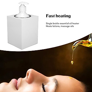 GOWENIC Massage Oil Bottle Warmer, Single Bottle Essential Oil Lotion Warmer with Adjustable Temperature Aluminum Alloy Inner Liner, Spa Lotion Warmer for Salon Barber Shops Beauty Salon Home(US)