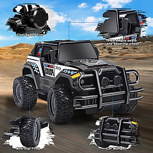 Bloolilies Remote Control Police Car, Remote Control Car for Boys 4-7, 1:20 Scale Rc Truck with LED Headlights Racing Car Toys Birthday Gifts for Kids Age 3 4 5 6 7 8+