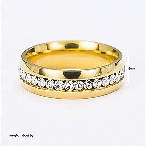 wedding ring set Two Rings His Hers Couples Rings Women's 10k Yellow Gold Filled White CZ Wedding Engagement Ring Bridal Sets & Men's Stainless Steel Wedding Band