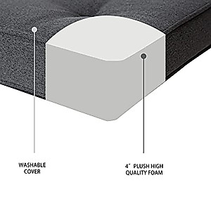 HIGOGOGO Tri Folding Mattress, Multi-Functional Mattress Detachable 3 Individual Floor Pillows, 3 in 1 Portable Sleeping Foam Mattress Pads, Foldable Small Single Bed for Adults, Guest, Dark Grey