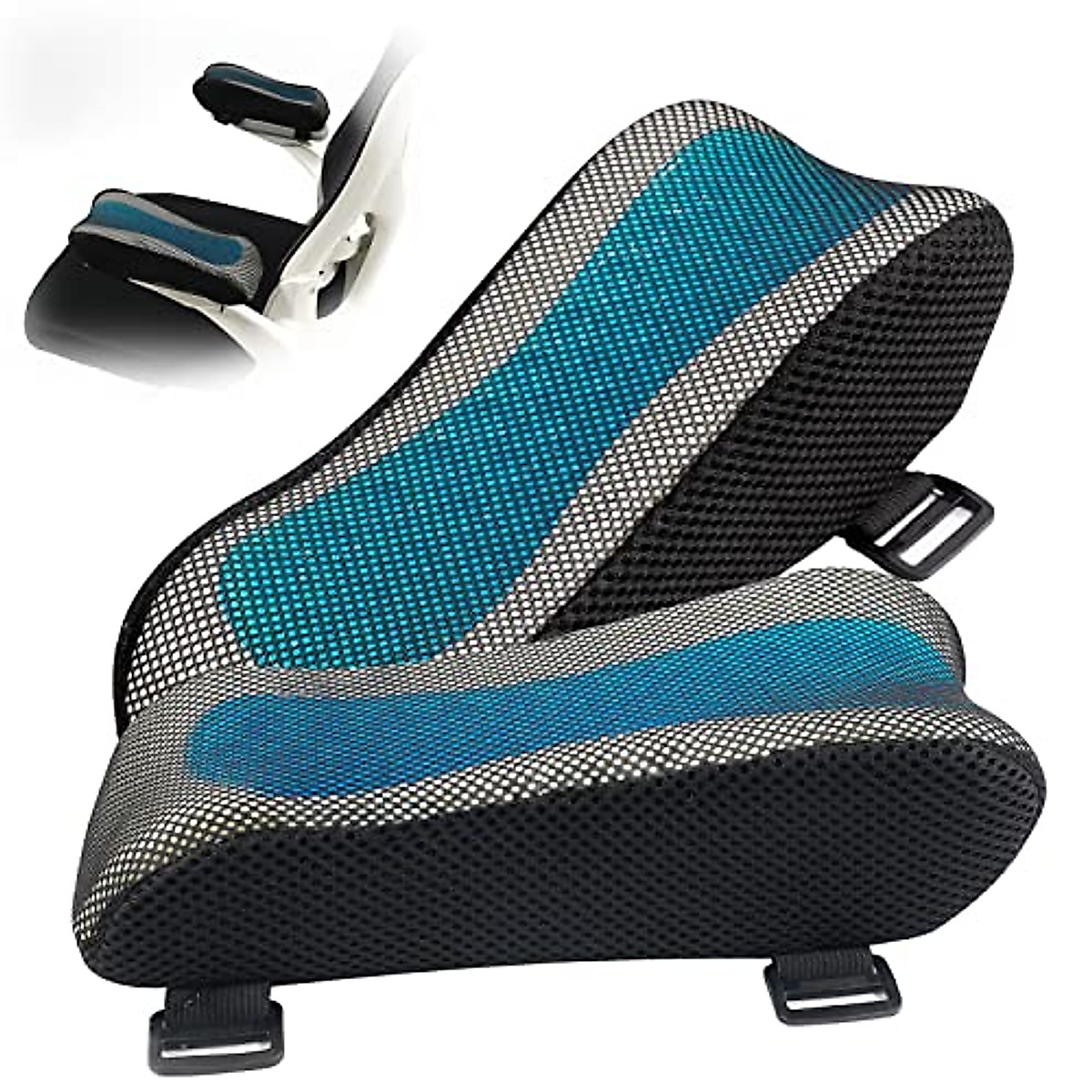 GUFAOWI Upgraded Office Chair Arm Pads with Cooling Gel, Ergonomic Memory Foam Armrest Pads for Office Chair Gaming Chair Arm Rest Covers for Desk Chair Armrest Cushions (Set of 2)