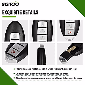 SCITOO 1pc Keyless Entry Remote Key Fob SHELL CASE Replacement for Infiniti G25 G37 Q40 FX35 for Nissan Altima Maxima Murano FCC KR55WK48903 KR55WK49622 4 Buttons Uncut Car Key