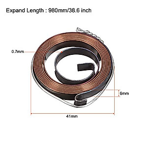 uxcell Drill Press Return Spring, Quill Spring Feed Return Coil Spring Assembly, 3.2Ft Long, 41 x 6 x 0.7mm 3PCS
