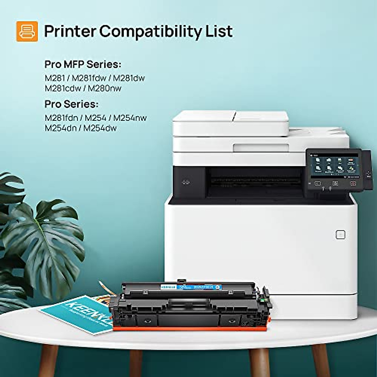 KEENKLE 202A 202X Compatible HP 202A CF500A Toner Cartridge Replacement to use with HP Color Pro MFP M281fdw M281cdw M254dw M281fdn M254 M281 M280nw Printer (Black Cyan Yellow Magenta, 4-Pack)