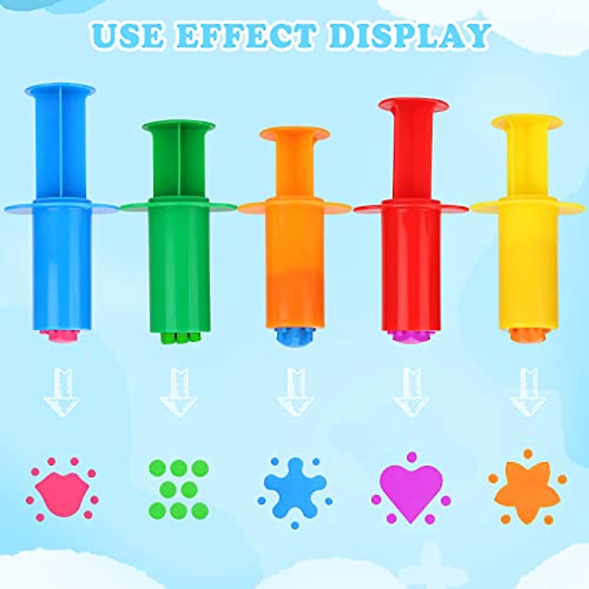 Oun Nana Playdough Tools, Playdough Accessories with Dough Extruders, Dough Scissors, Playdough Rollers and Cutters, 16 PCS Plastic Play Dough Tools Set for Kids(Random Color)