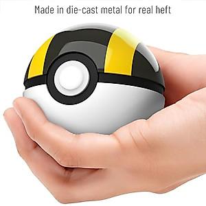 Pokémon Poké Ball Authentic Replicas - Realistic, Electronic, Die-Cast Poké Ball with Display Case Light Features - by The Wand Company (Ultra Ball)