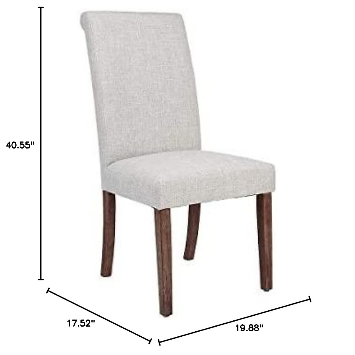 CangLong Classic Upholstered Accent Single Pack Dining-Chair Side Chair Kitchen Room Chair, Grey