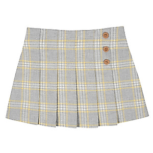 Gerber Baby Girls Toddler 2-Piece Long-Sleeve Tee & Pleated Skirt Set, Smile Plaid, 18 Months