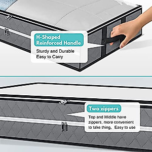 GARPROVM Under Bed Storage Bags, Organizer Container Clothes Storage Foldable Bags for Clothing, Sweaters, Comforter, Blanket, Pillows,Toys