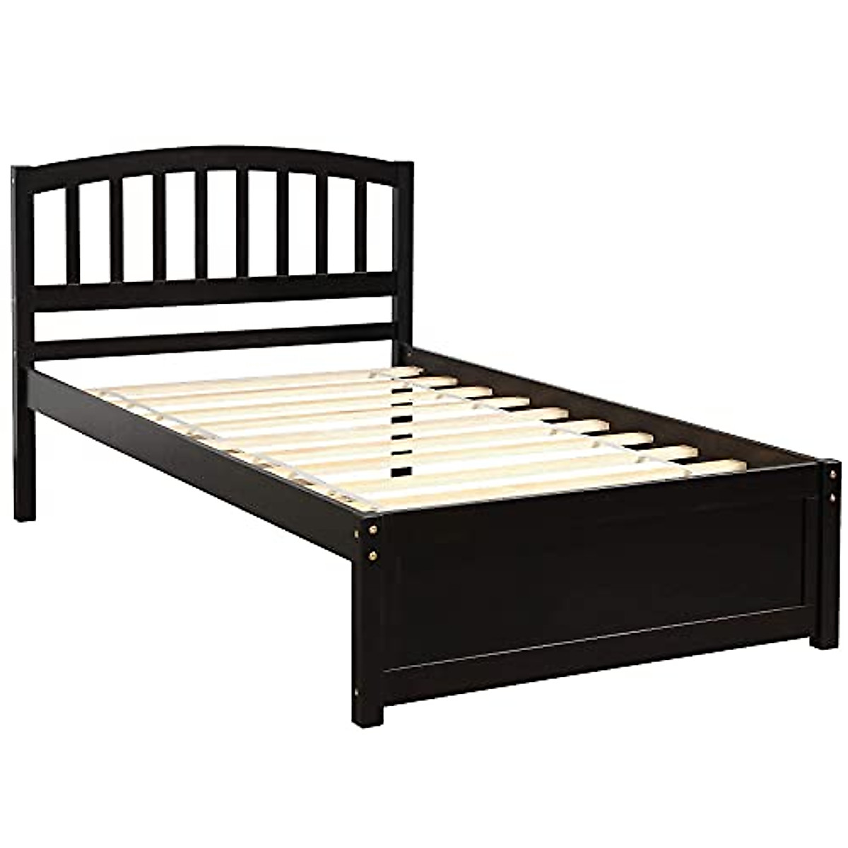 Harper & Bright Designs Twin Storage Bed Frame, Wood Platform Bed with Two Drawers and Headboard, Espresso